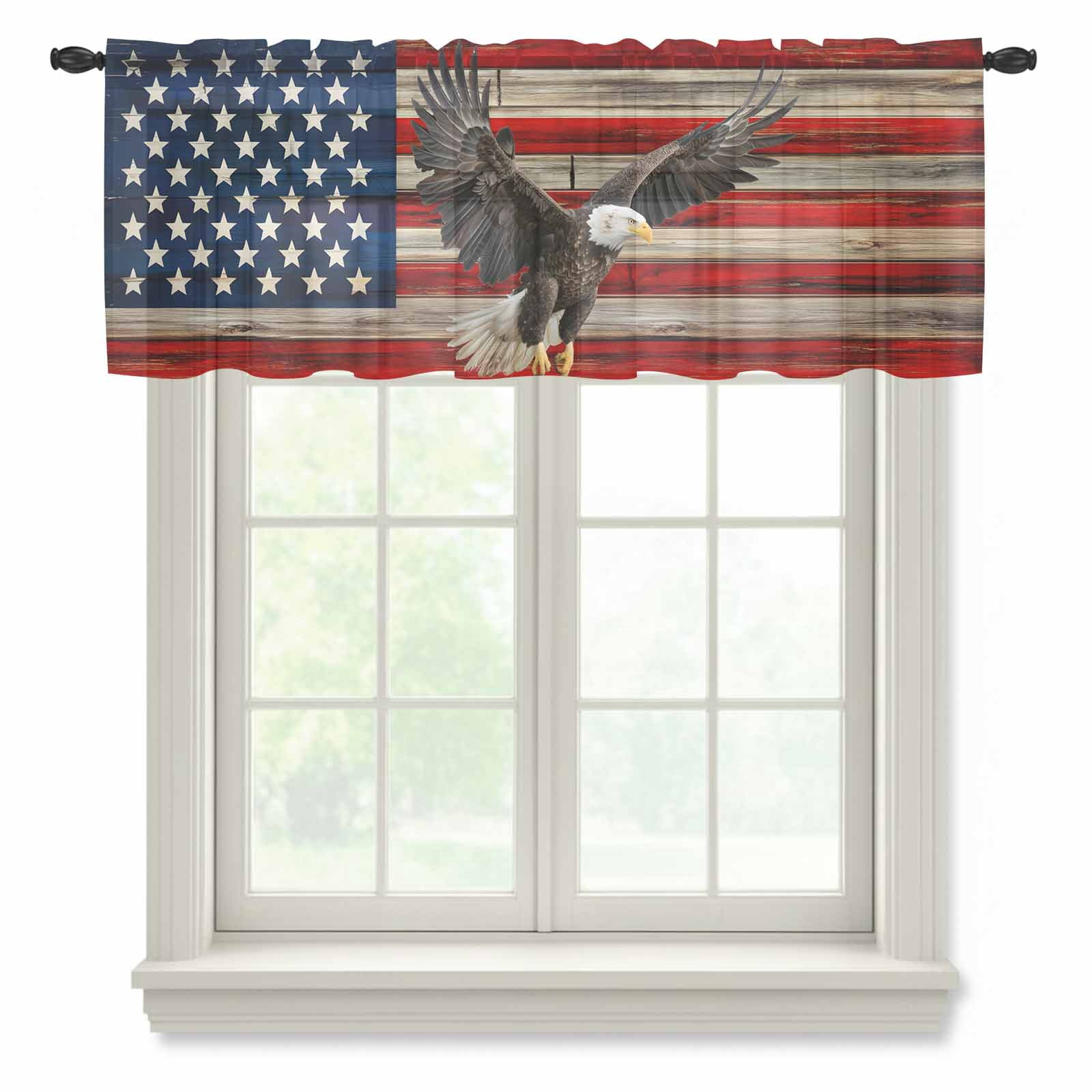 American Flag Valance Curtains for Kitchen/Living Room/Bathroom/Bedroom ...