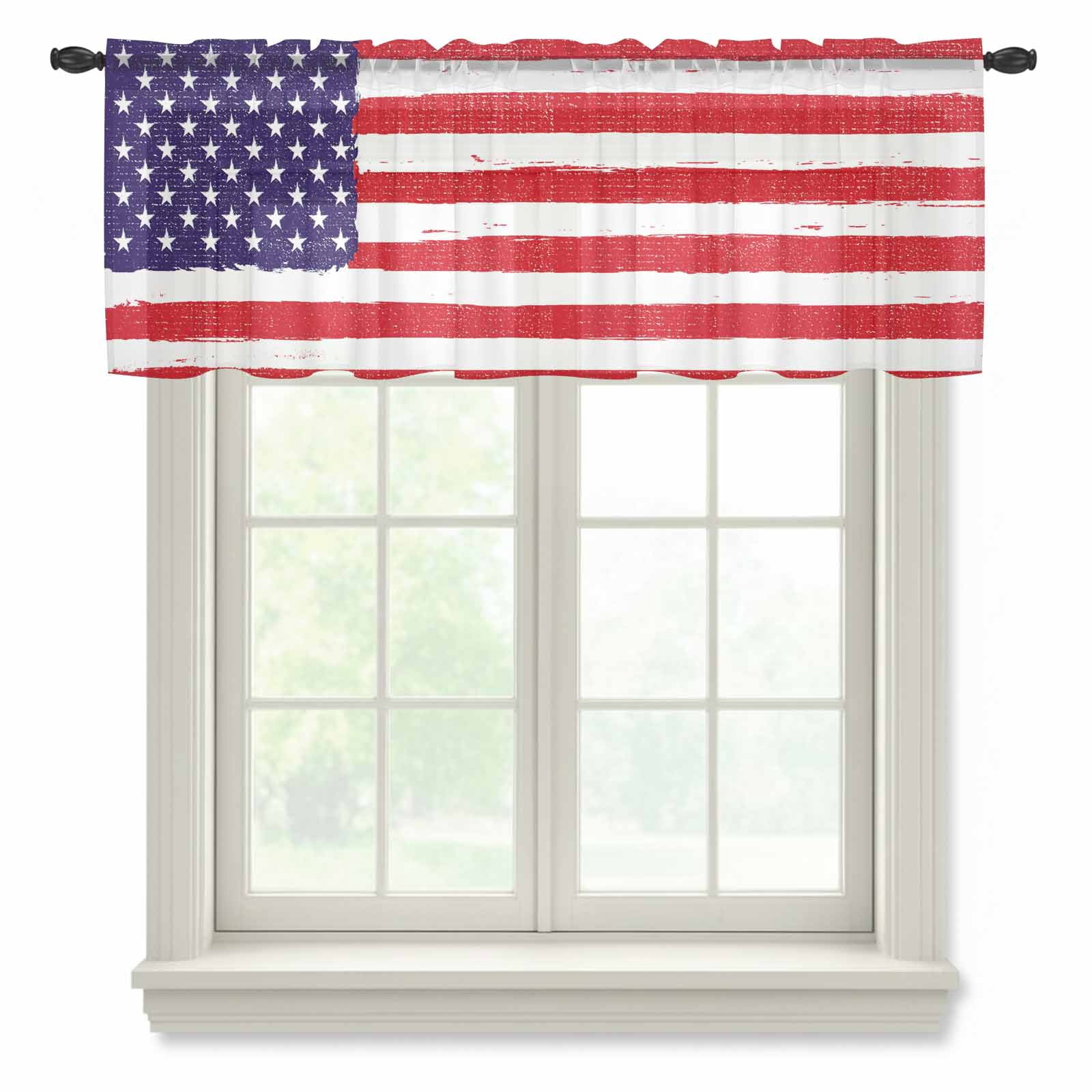 American Flag Valance Curtains for Kitchen/Living Room/Bathroom/Bedroom ...