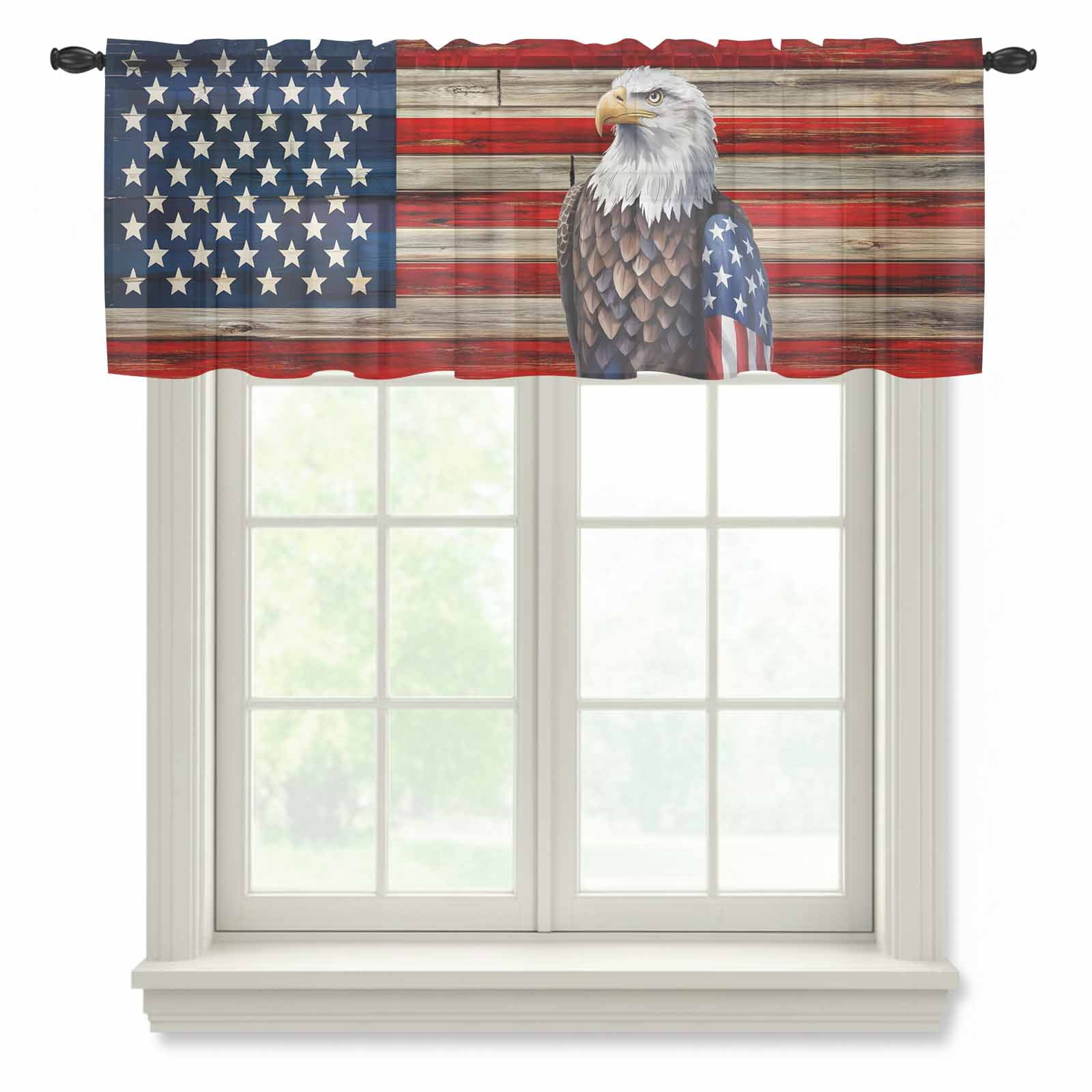 American Flag Valance Curtains for Kitchen/Living Room/Bathroom/Bedroom ...