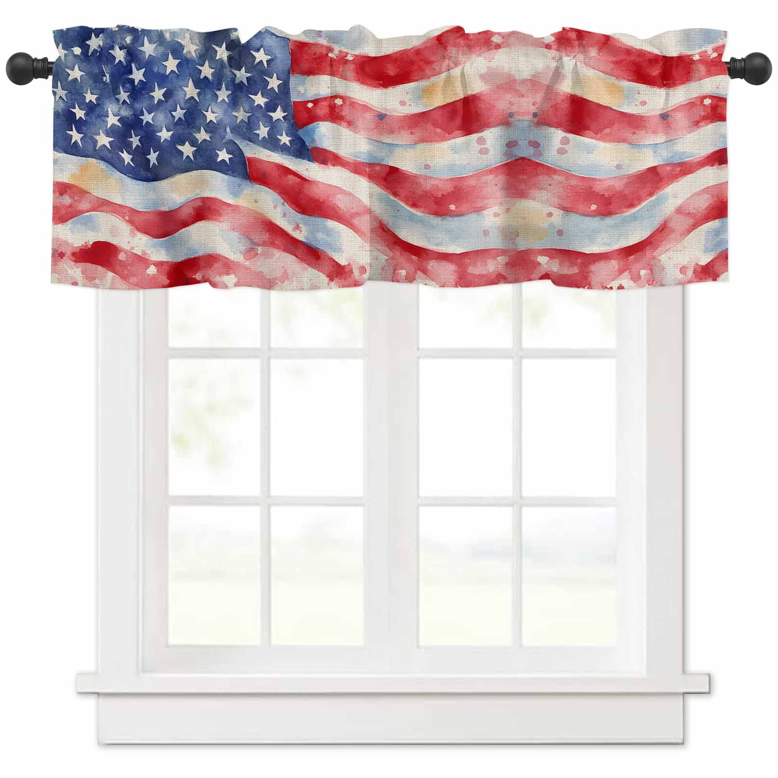 American Flag Valances for Windows Farmhouse Kitchen Curtains Valances ...