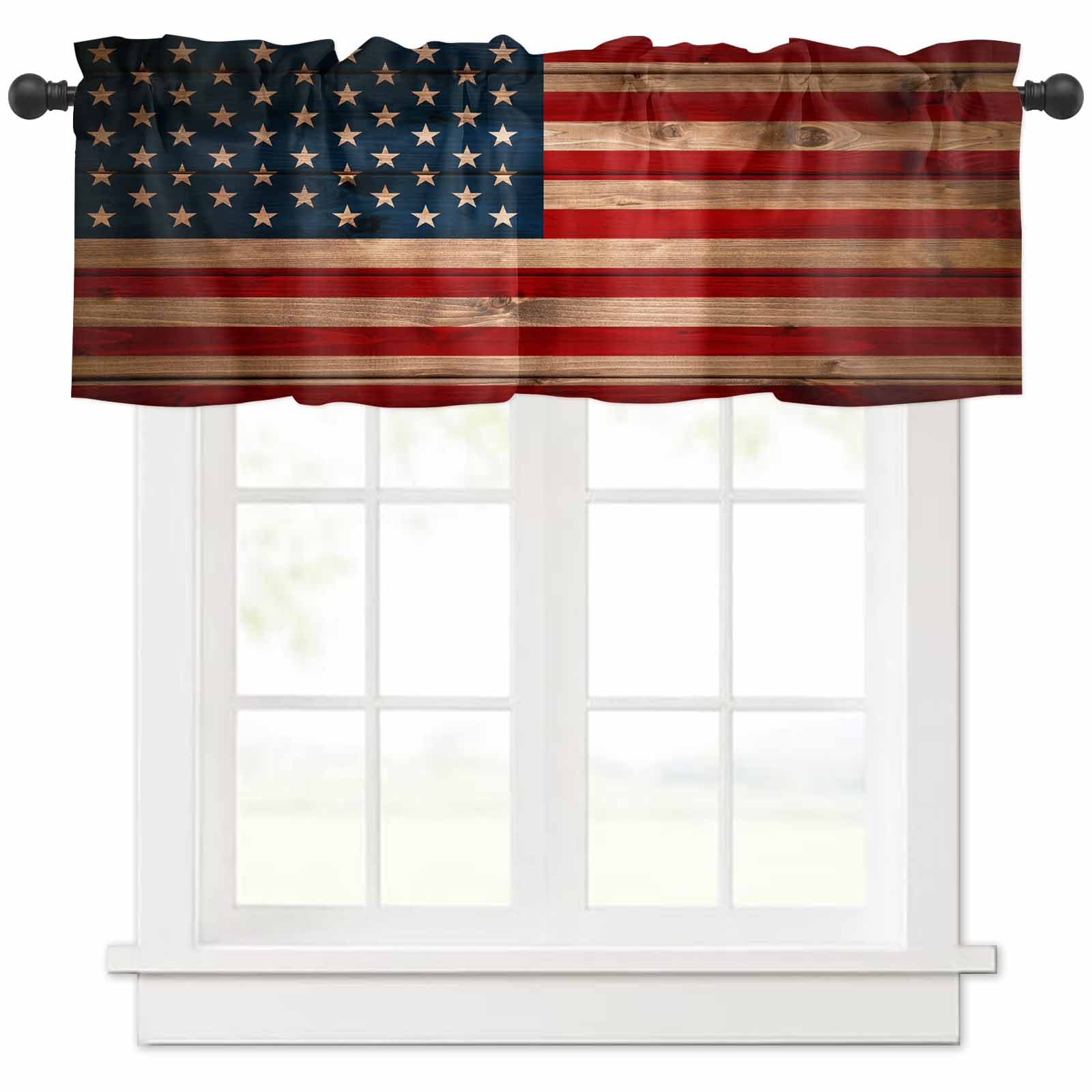 American Flag Valances for Windows Farmhouse Kitchen Curtains Valances ...