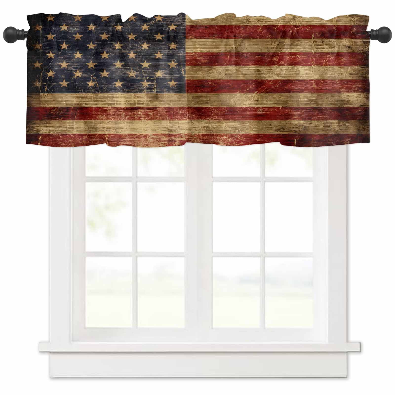 American Flag Valances for Windows Farmhouse Kitchen Curtains Valances ...