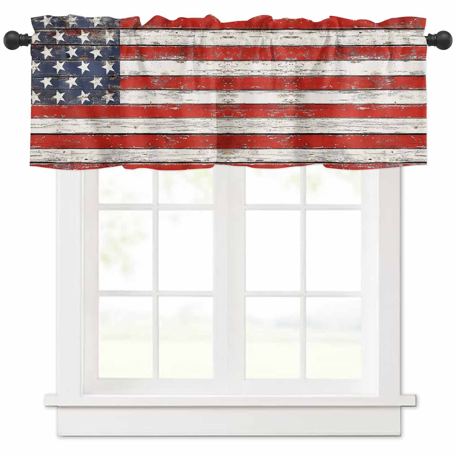 American Flag Valances for Windows Farmhouse Kitchen Curtains Valances ...