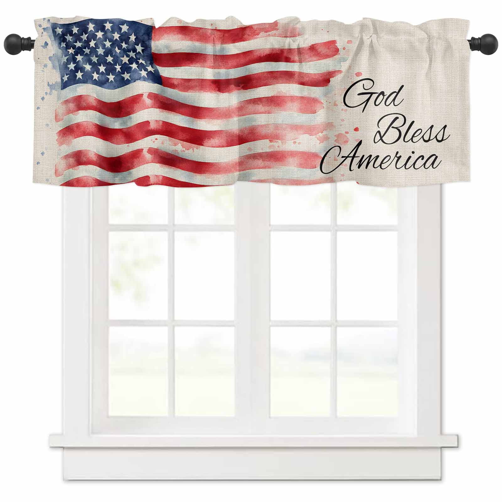 American Flag Valances for Windows Farmhouse Kitchen Curtains Valances ...