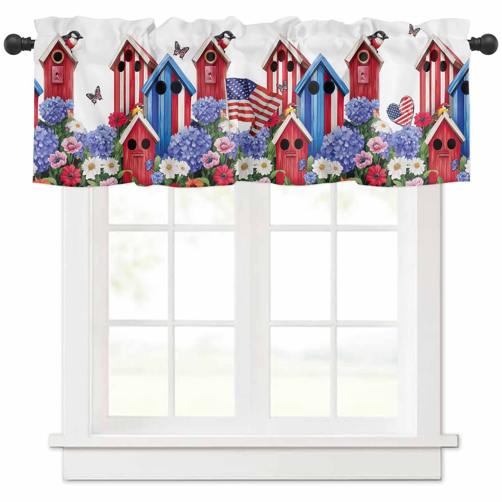 American Flag Valances for Windows Farmhouse Kitchen Curtains Valances ...