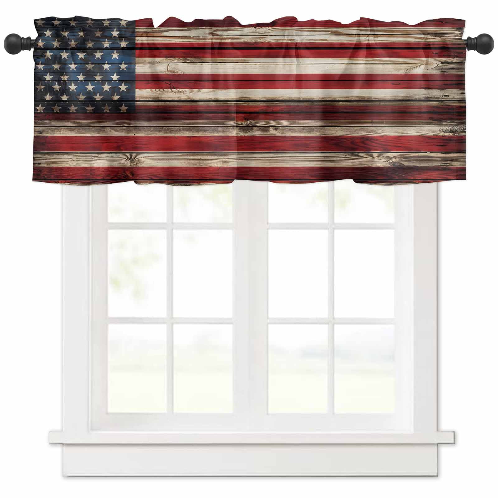 American Flag Valances for Windows Farmhouse Kitchen Curtains Valances ...