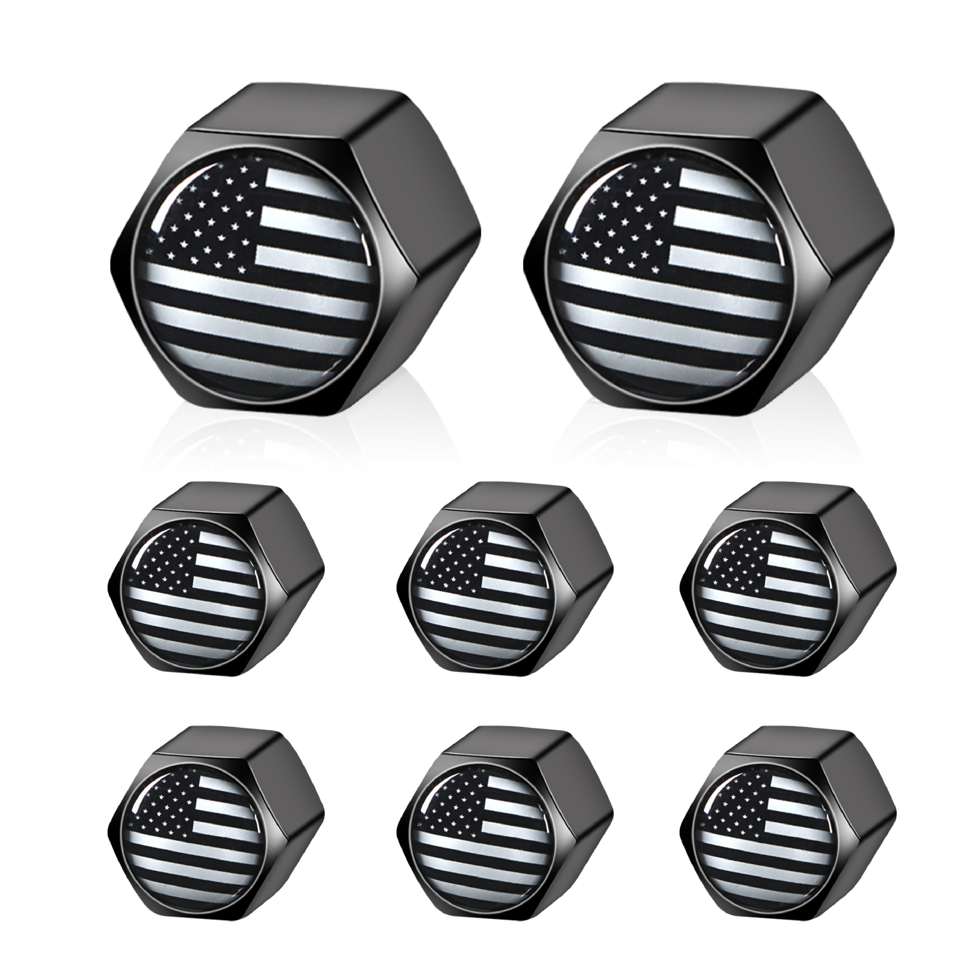 Aluminum American Flag Valve Stem Cap for Cars, Trucks, Bikes - 2 Packs ...