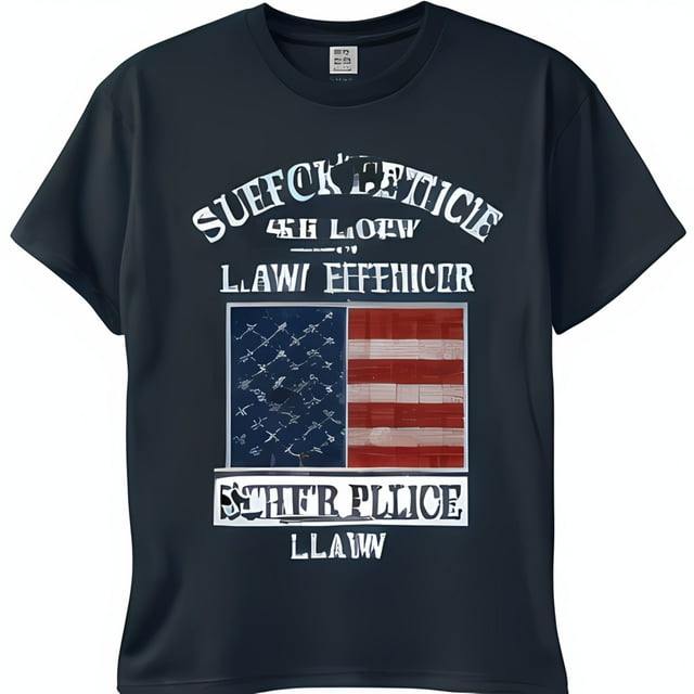 American Flag Vector T-Shirt Design with Law Enforcement Theme and ...
