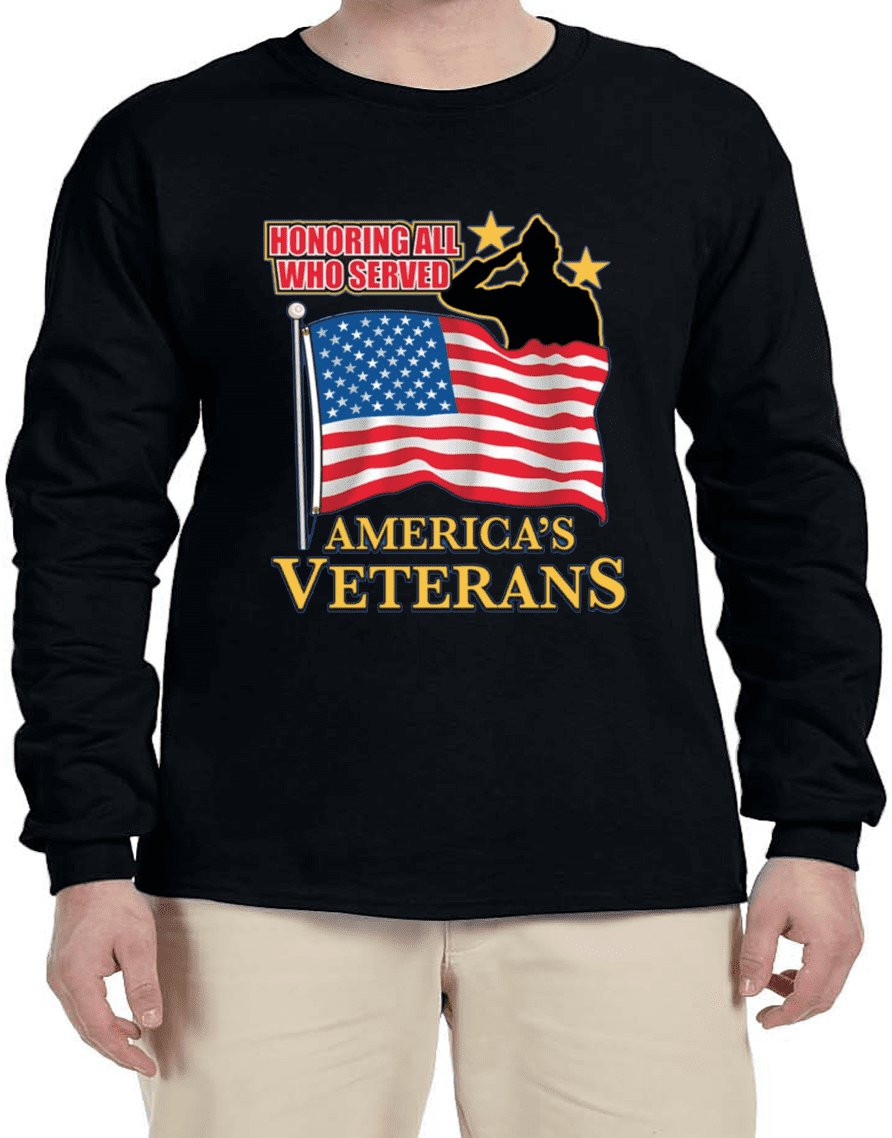 American Flag Veterans Day Support Troops T-shirt Mens Graphic Tees ...