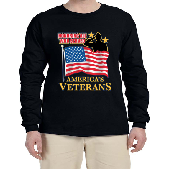 American Flag Veterans Day Support Troops T-shirt Mens Graphic Tees ...