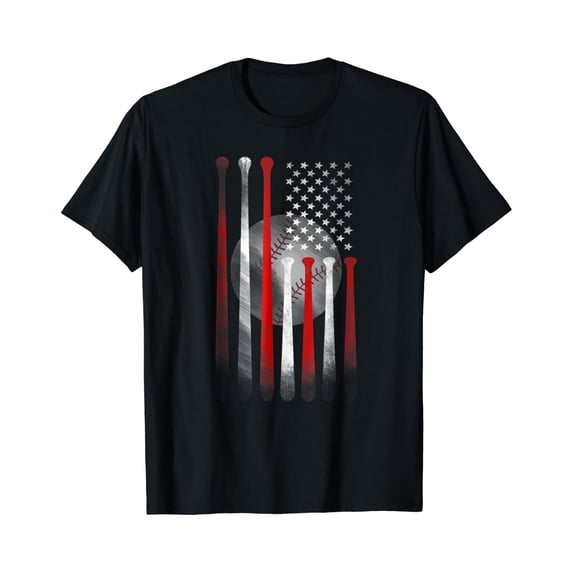 American Flag Vintage Baseball Flag T-Shirt, Dad, Mom Tee - Walmart.com