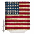 American Flag Vintage Bathroom Shower Curtains with 12 Hooks Polyester ...