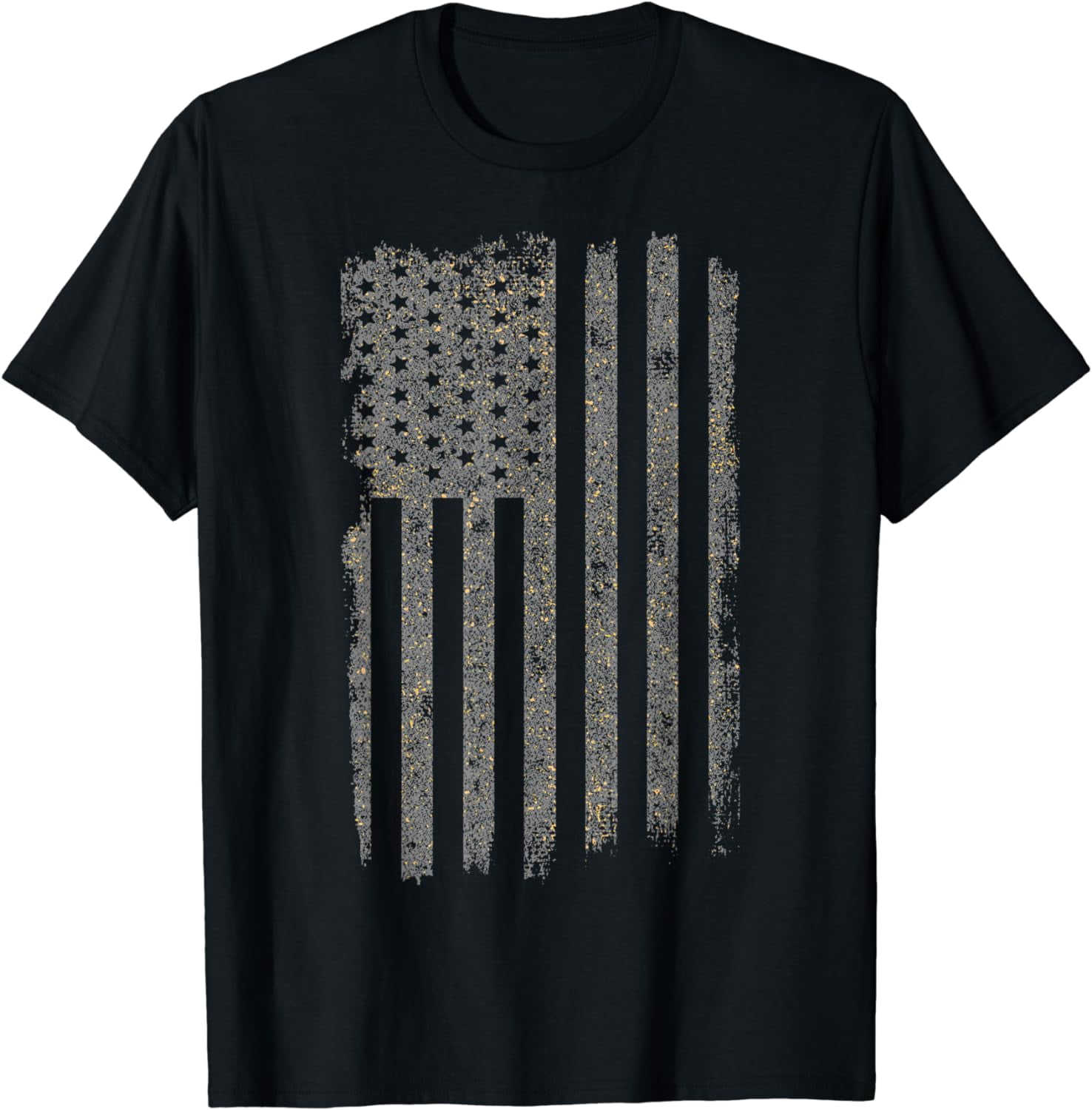 American Flag Vintage Patriotic Distressed American Flag Cotton T-Shirt ...