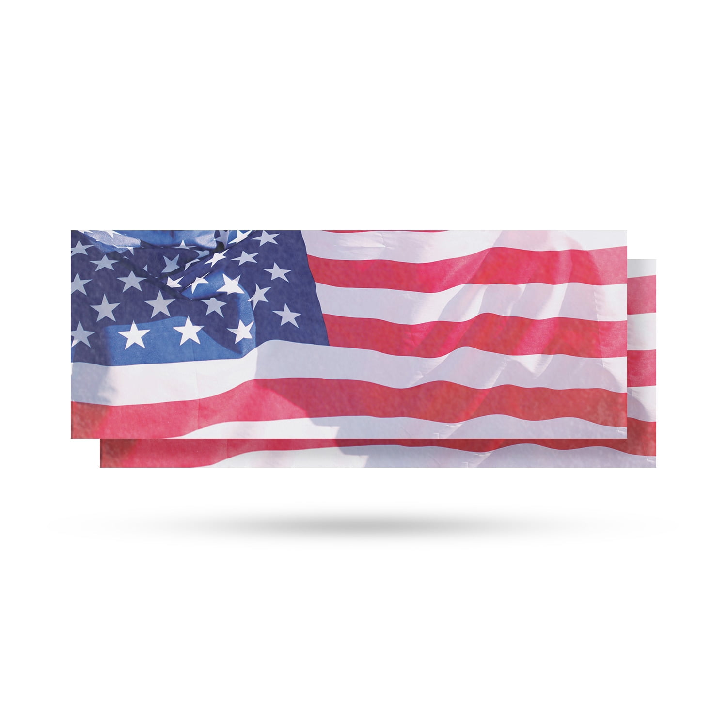 American Flag Vinyl Decal 2 Pack of 24 Inch x 9 Inch Weatherproof Heavy-Duty Adhesive Backing ...