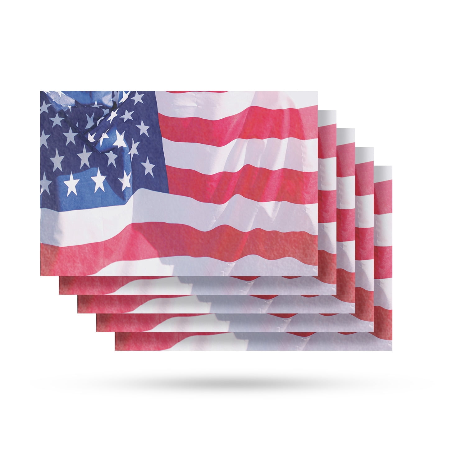 American Flag Vinyl Decal 5 Pack of 12 Inch x 16 Inch Weatherproof ...