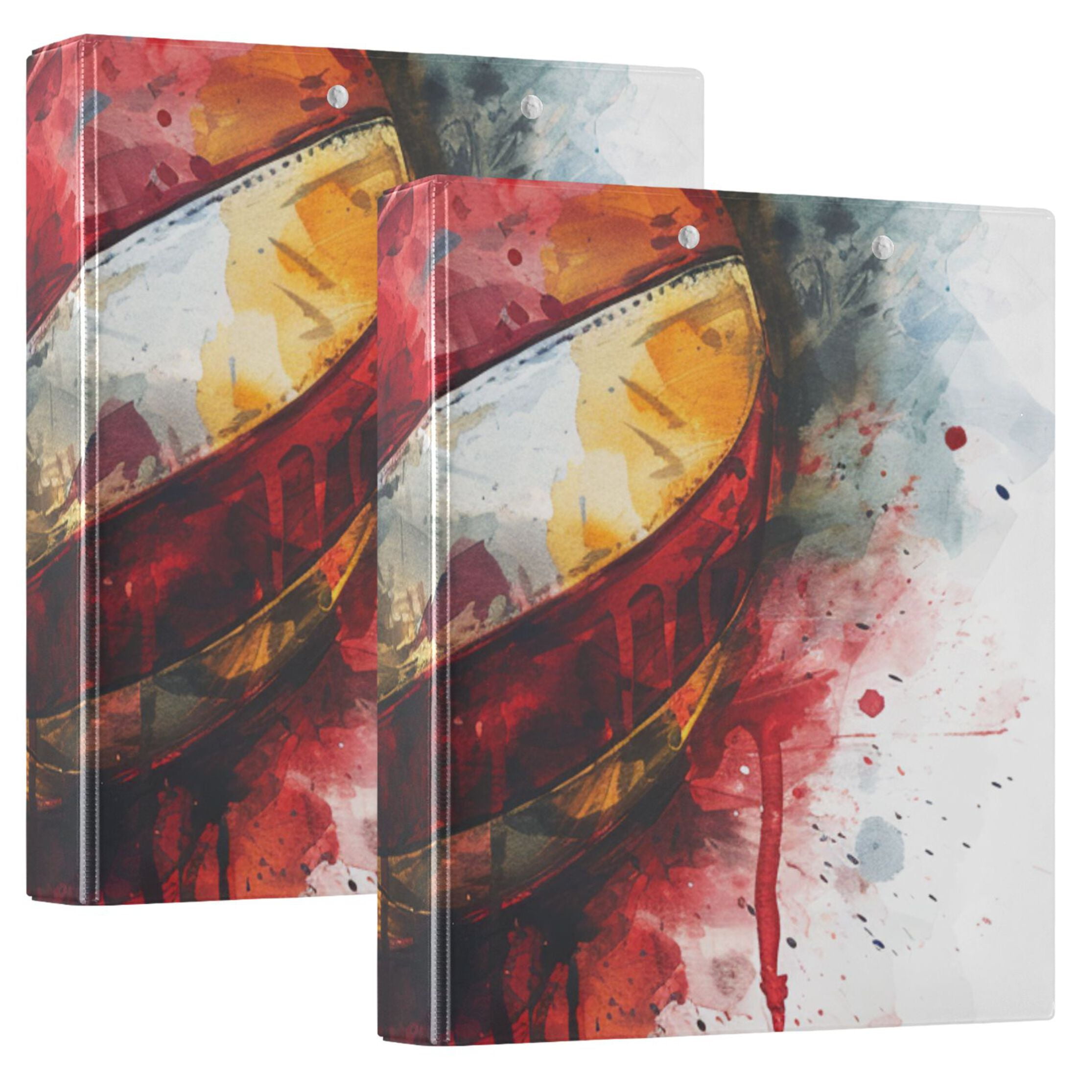 American Flag Volleyball 3 Ring Binders 1.5 inch Hardcover File Folders with Interior Pockets A4 ...