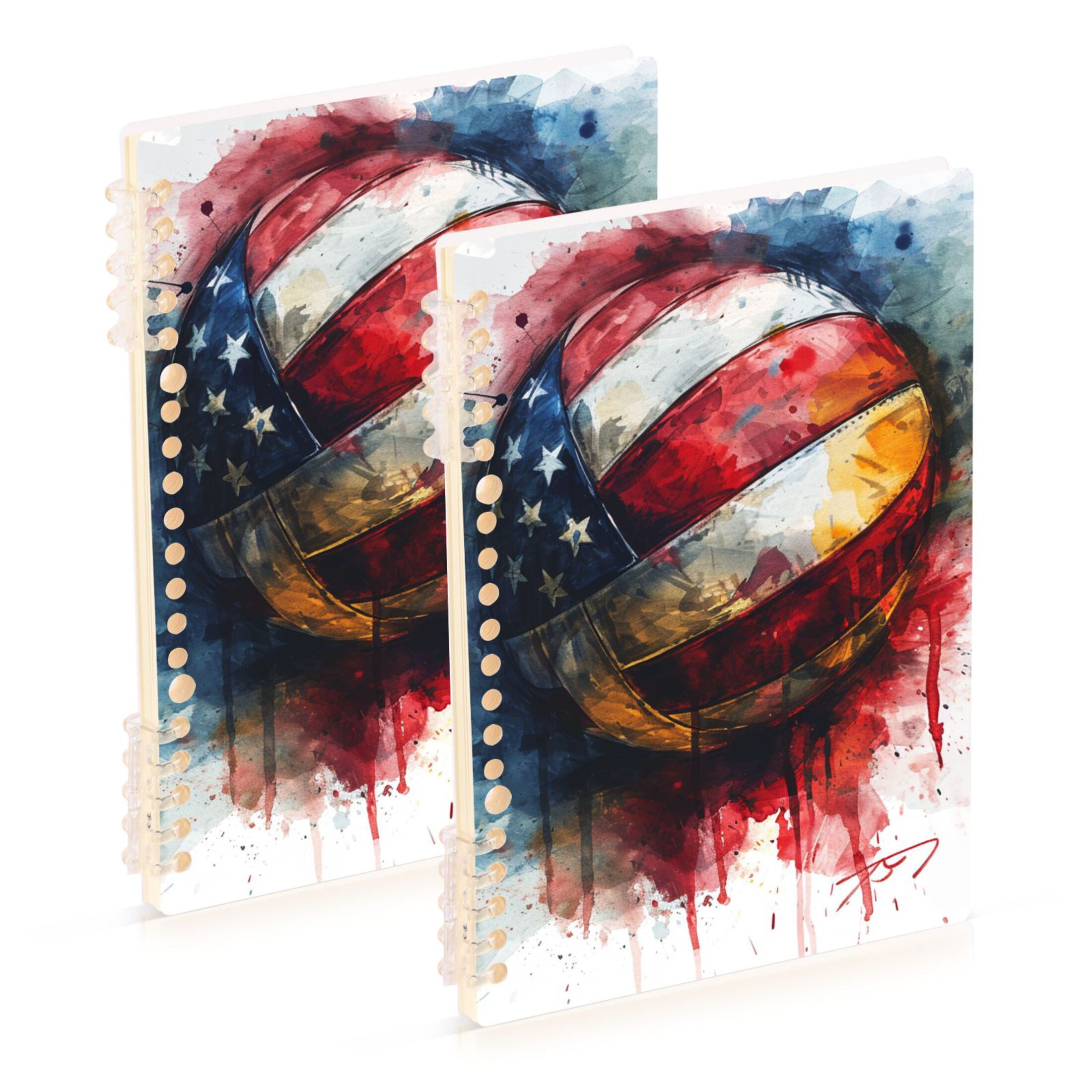 American Flag Volleyball Ring Binder Notebook Journey Note Diary ...