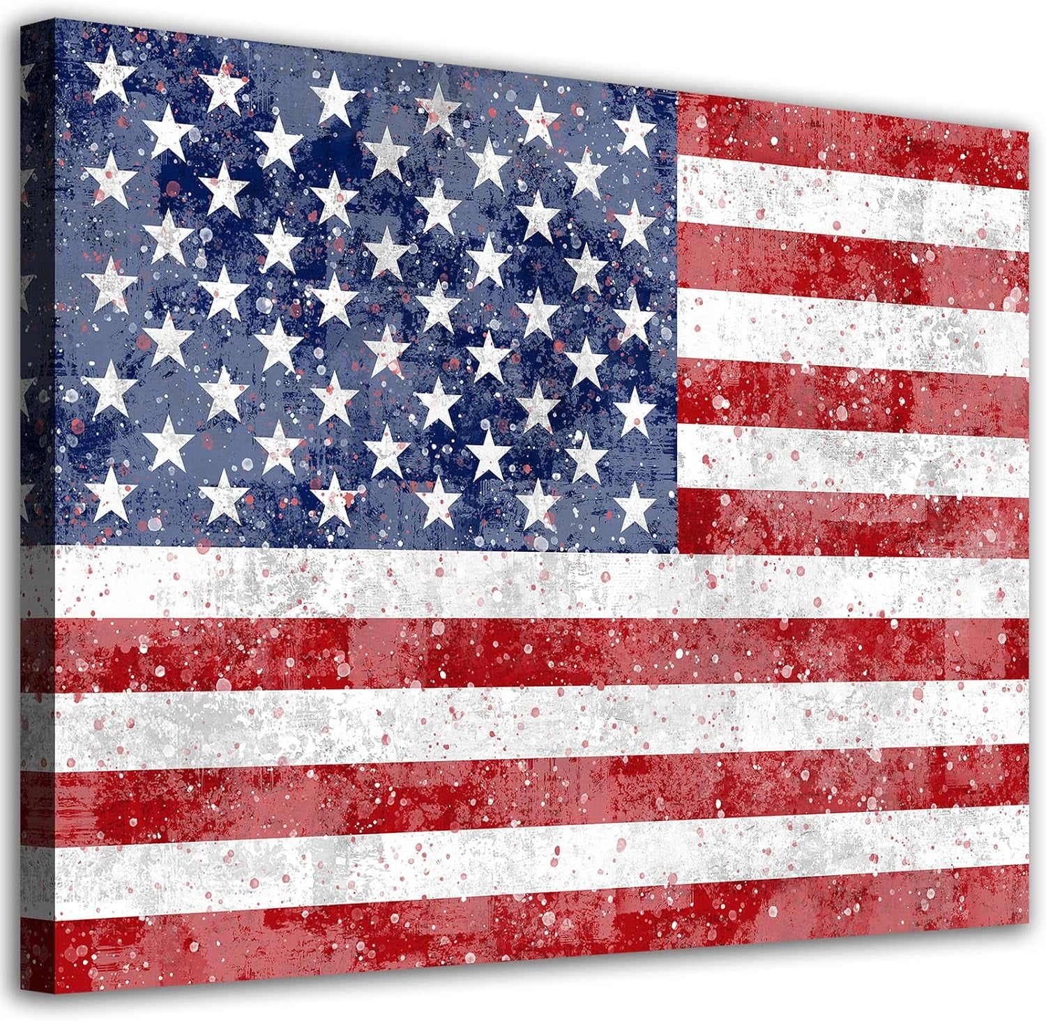 American Flag Wall Art Retro US Flag Canvas Pictures Vintage National ...