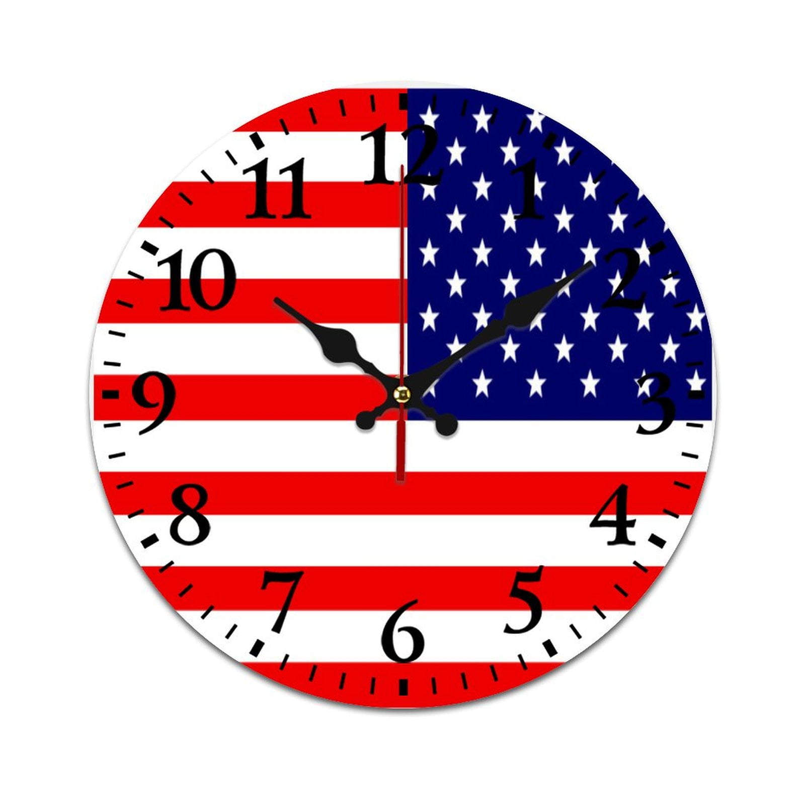 American Flag Wall Clock Modern Design Clocks Wall Hanging Home Office ...