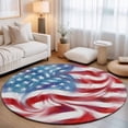 American Flag Washable Round Area Rug 7 ft, Abstract Swirling ...