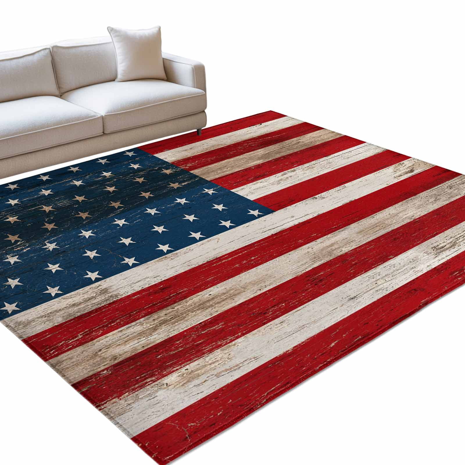 American Flag Washable Rug 4x6 Area Rug for Living Room Bedroom Non ...