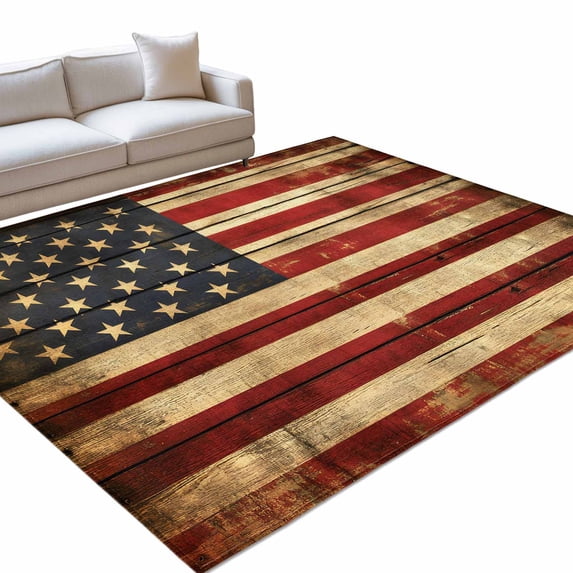American Flag Washable Rug 6x9 Area Rug for Living Room Bedroom Non ...