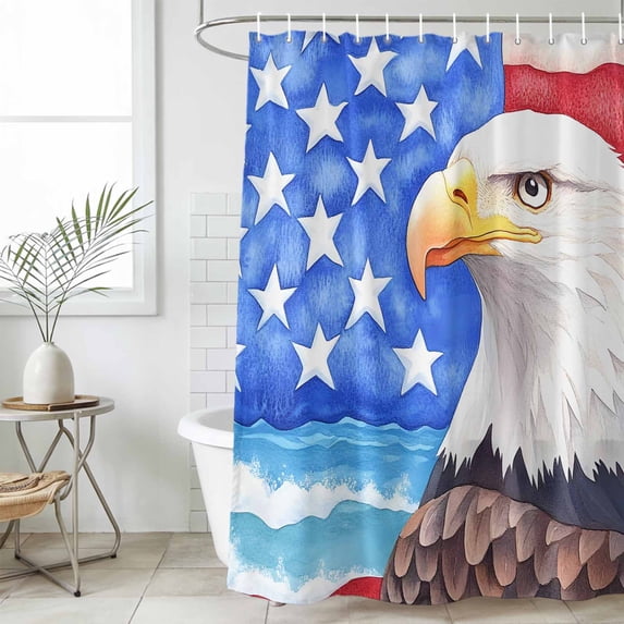 American Flag Waterproof Fabric Shower Curtain,Country Eagle ...
