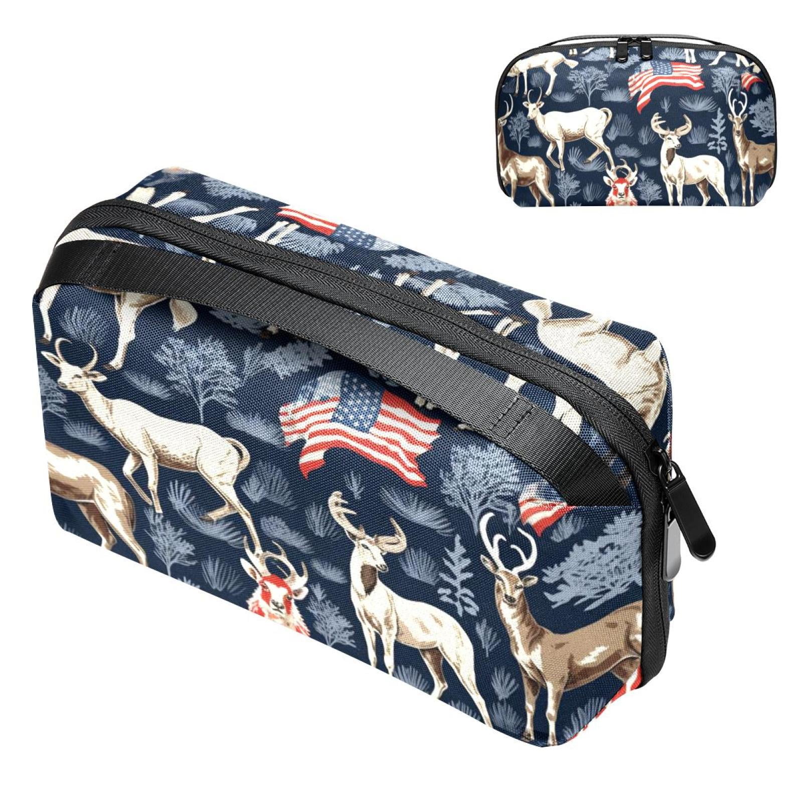 American Flag Waterproof Oxford Fabric Storage Case with Charger Pouch ...
