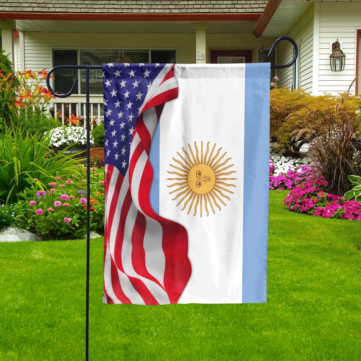 American Flag Waving Show Argentina Flag Argentine American Friendship ...