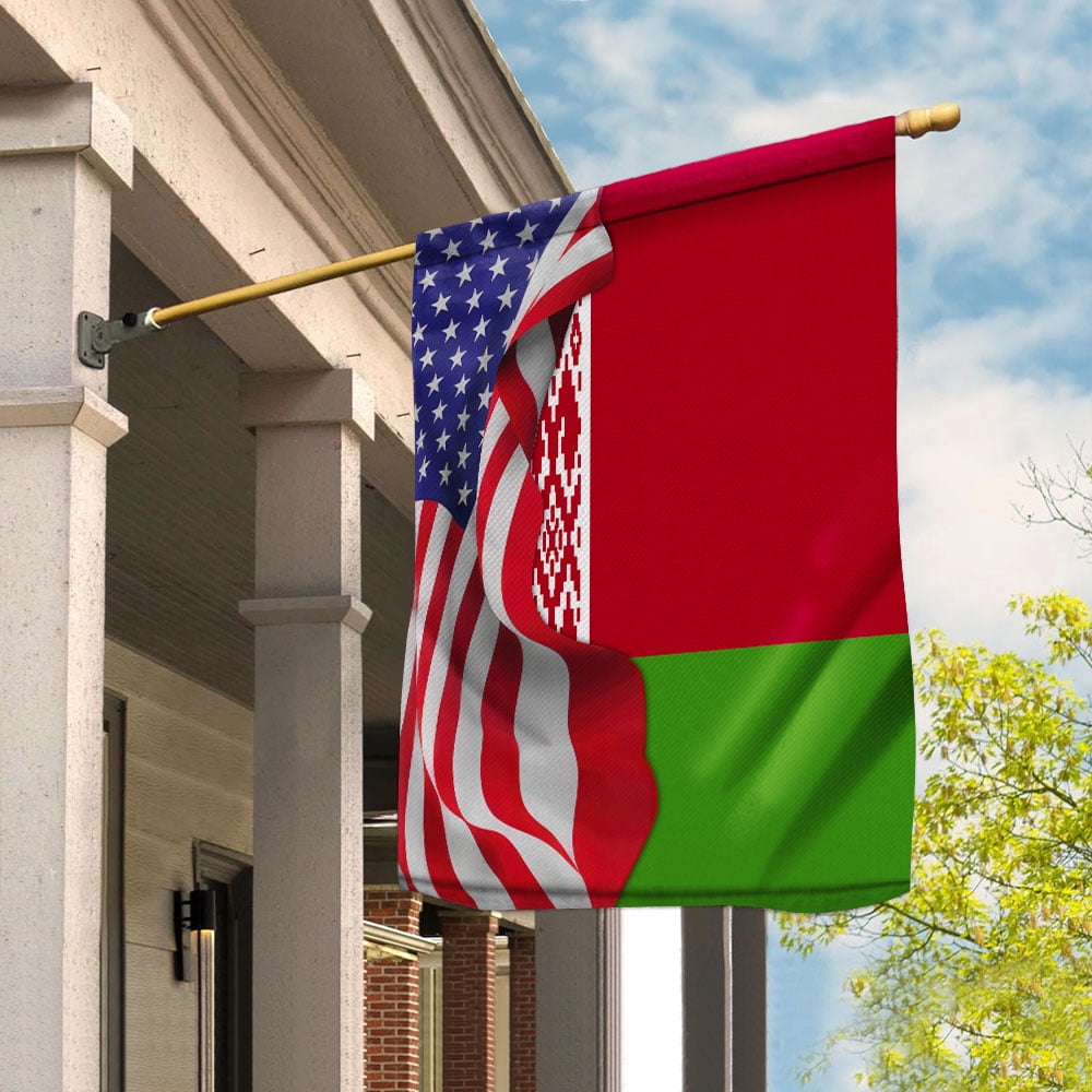 American Flag Waving Show Belarus Flag Belarusian American Friendship ...