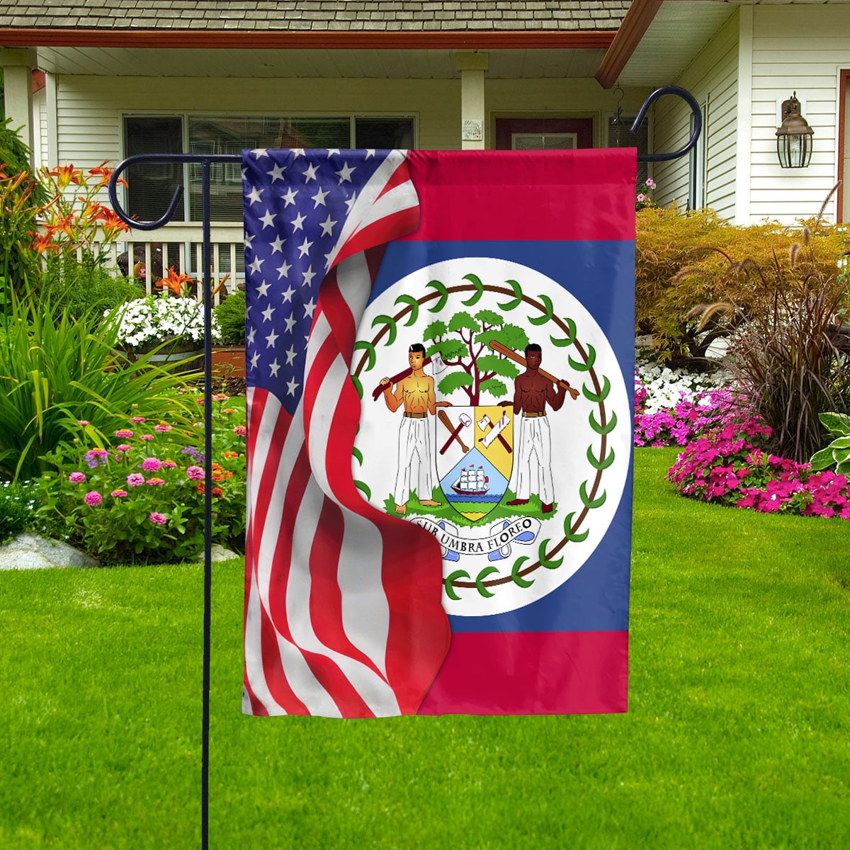 American Flag Waving Show Belize Flag Belizean American Friendship ...