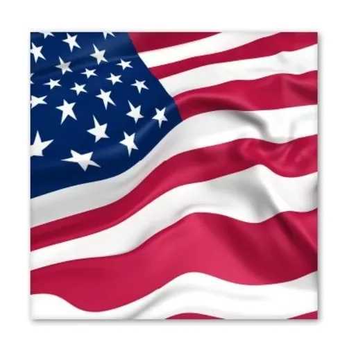 American Flag Waving Squaresticker Phone Decal Water Bottle Stickers ...