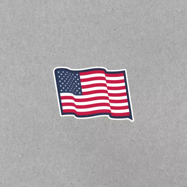 American Flag Wavy Sticker - Patriotic Usa Stars And Stripes Decalphone ...