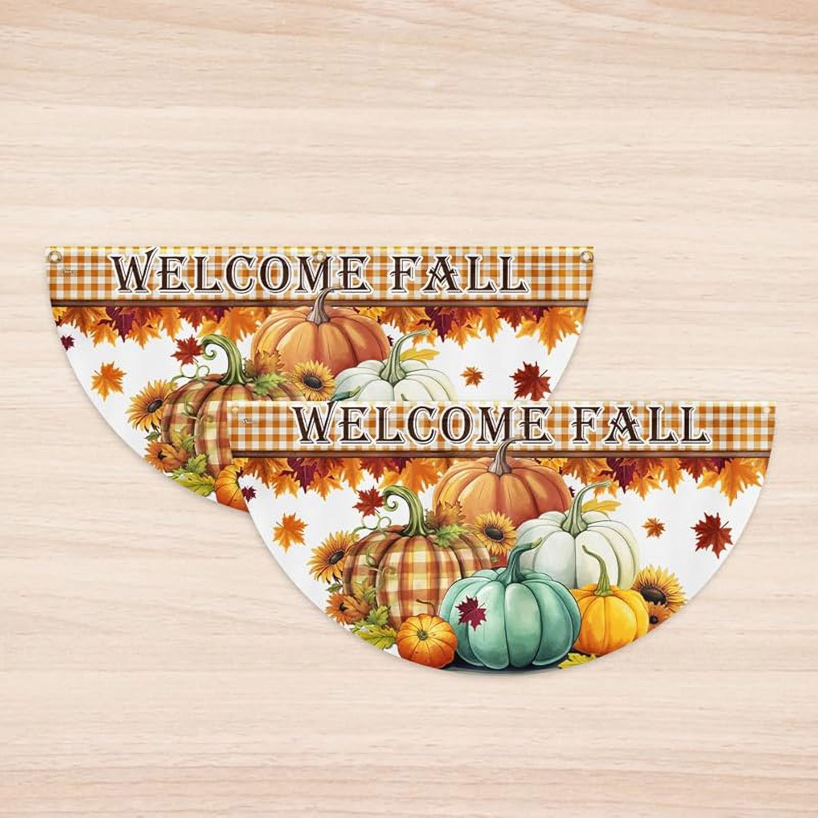 American Flag Welcome Fall Pumpkins Non-Pleated Fan Flag , 1.5x3 ft, 2 ...