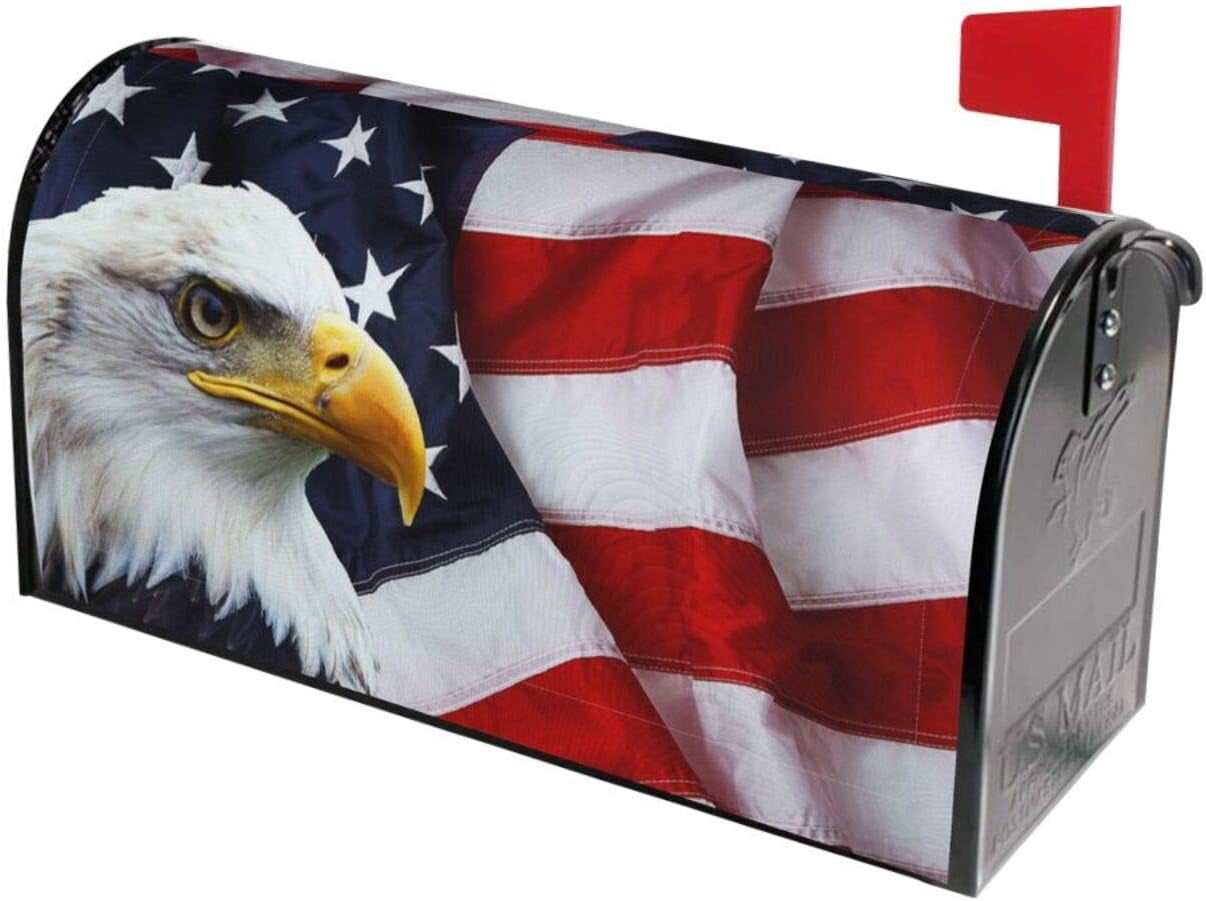 American Flag Welcome Magnetic Mailbox Cover, Mailbox Wrap Decorative ...