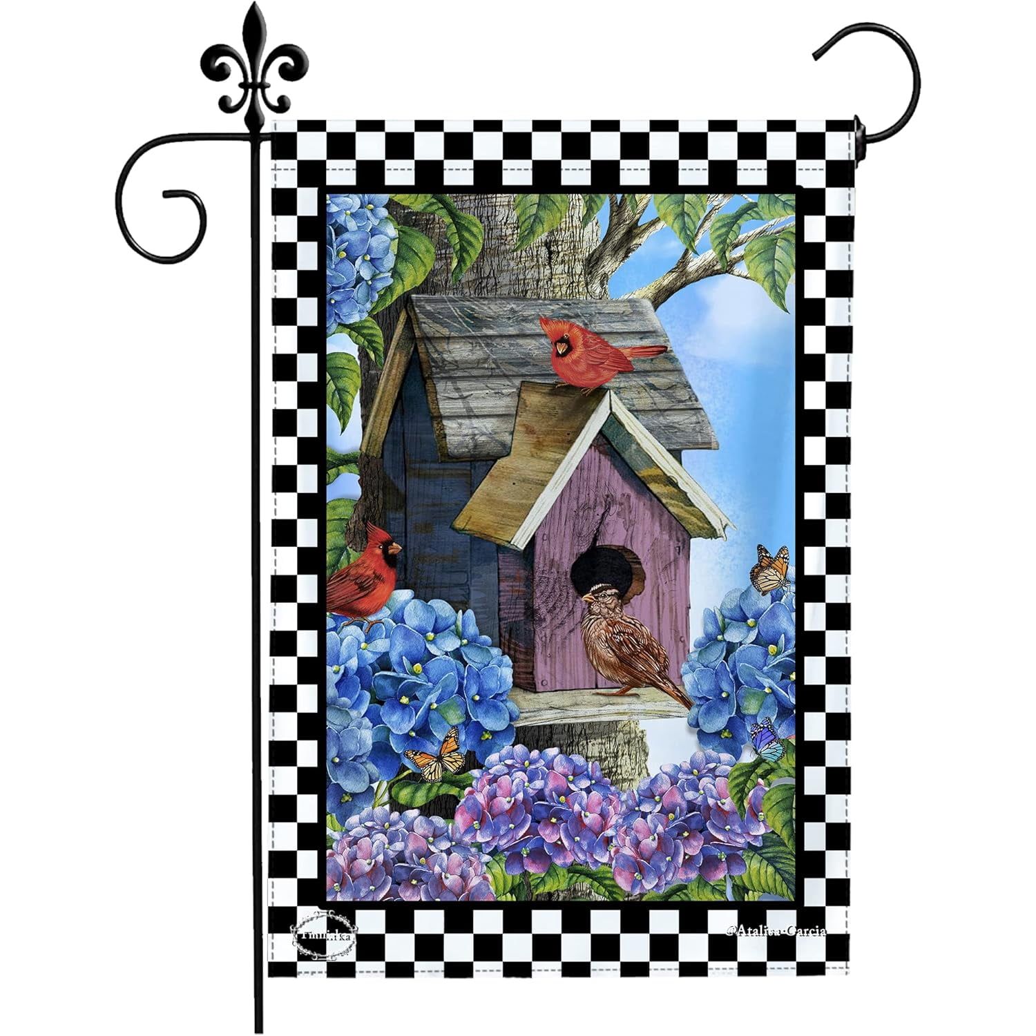 American Flag-West Virginia Cardinal and Rhododendron Flower Flag ...