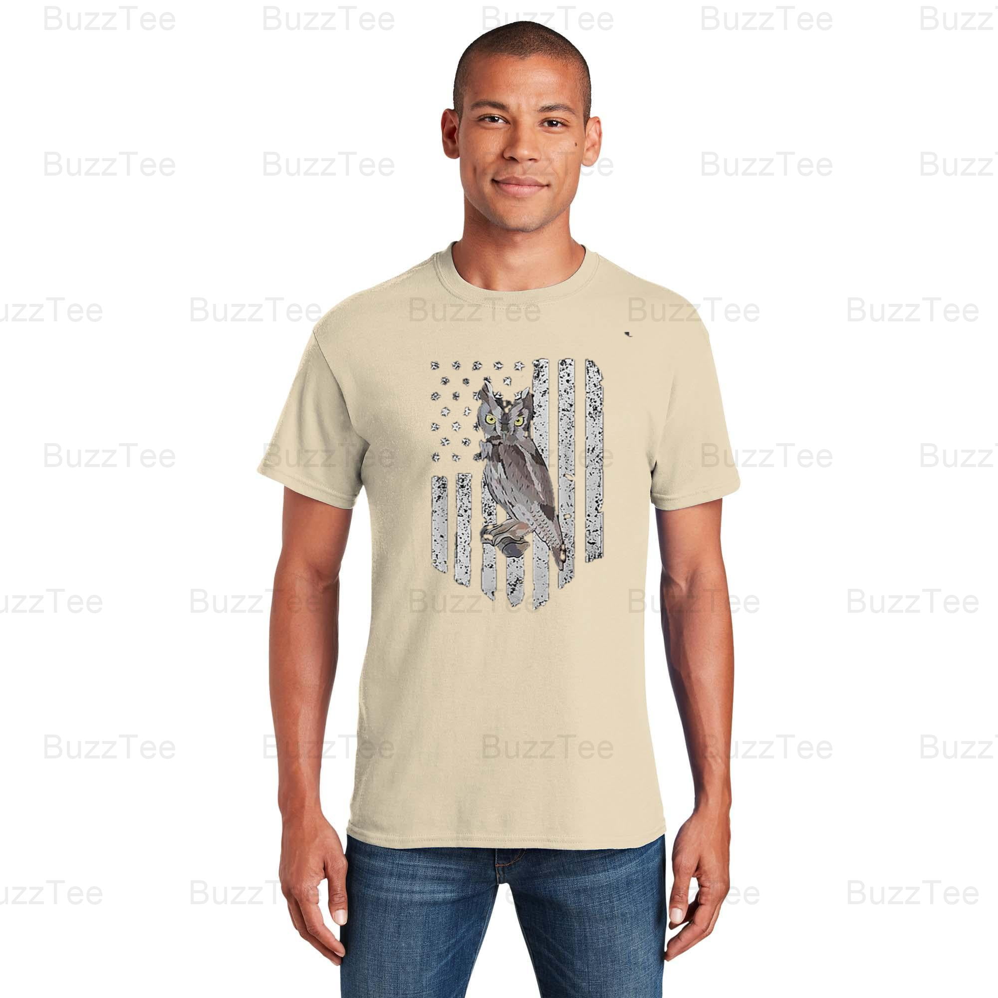American Flag Western Screech Owl Bird 4th July Patriotic Wildlife T-Shirt Unisex, up to 5XL ...