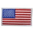 American Flag - White Border - Iron on Applique/Embroidered Patch ...