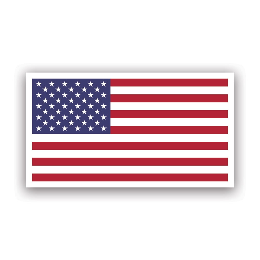 American Flag White Border Sticker Decal - Self Adhesive Vinyl - Weatherproof - Made in USA ...