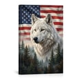 American Flag White Wolf Forest Animal For Rustic Lodge Cabin Nature ...