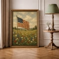 American Flag Wildflower Field Neutral Rustic Patriotic 4th of July ...