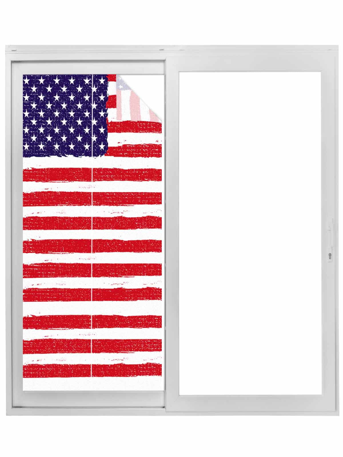 American Flag Window Privacy Film, Retro Rustic Stars And Stripes US ...