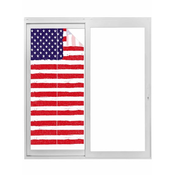 American Flag Window Privacy Film, Retro Rustic Stars And Stripes US ...