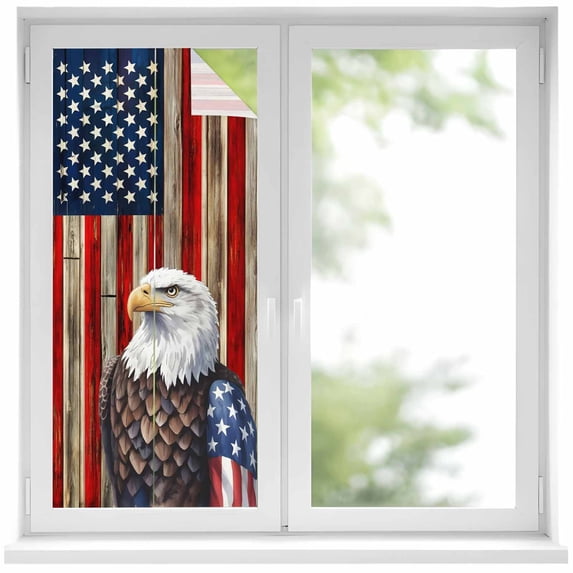 American Flag Window Privacy Film, Vintage Eagle Blue Red USA Flag ...