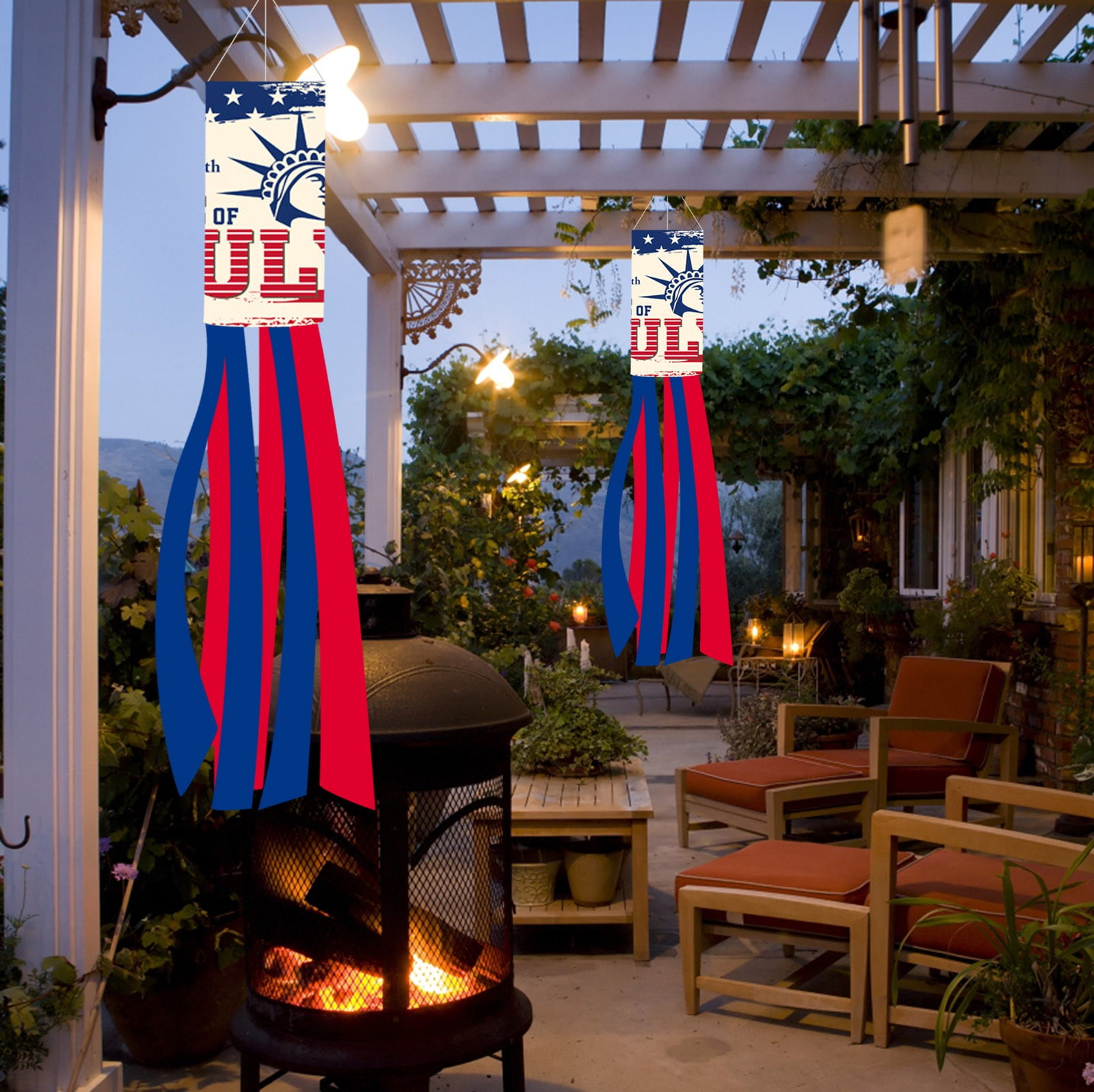 American Flag Windsocks Hanging Decorations for 4th Of July Patriotic ...
