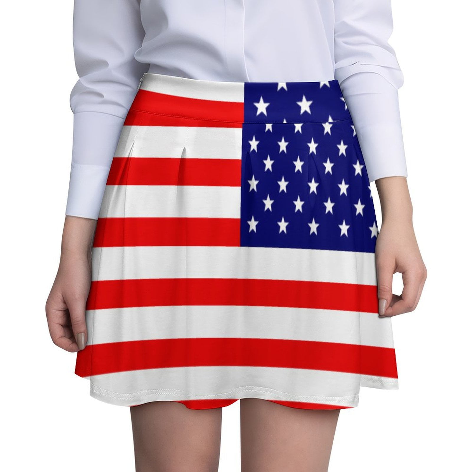 American Flag Women's Casual Mini Skirt Invisible Zipper Summer Skirts ...