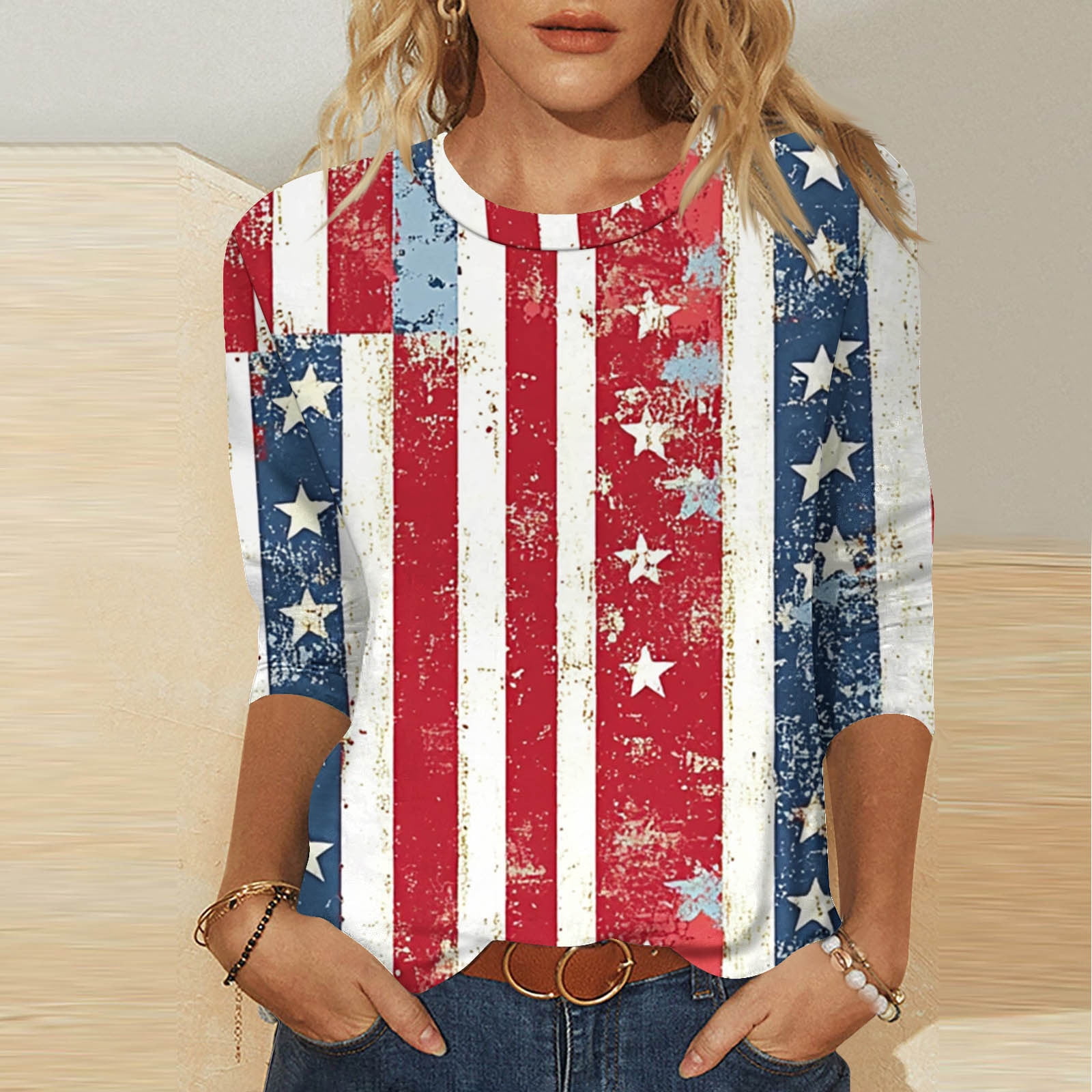 American Flag Womens Shirt Red White and Blue Shirt Women American Flag ...