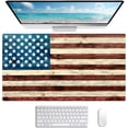 American Flag Wood Grain Computer Keyboard Pad, Cute Ladies' Office and ...