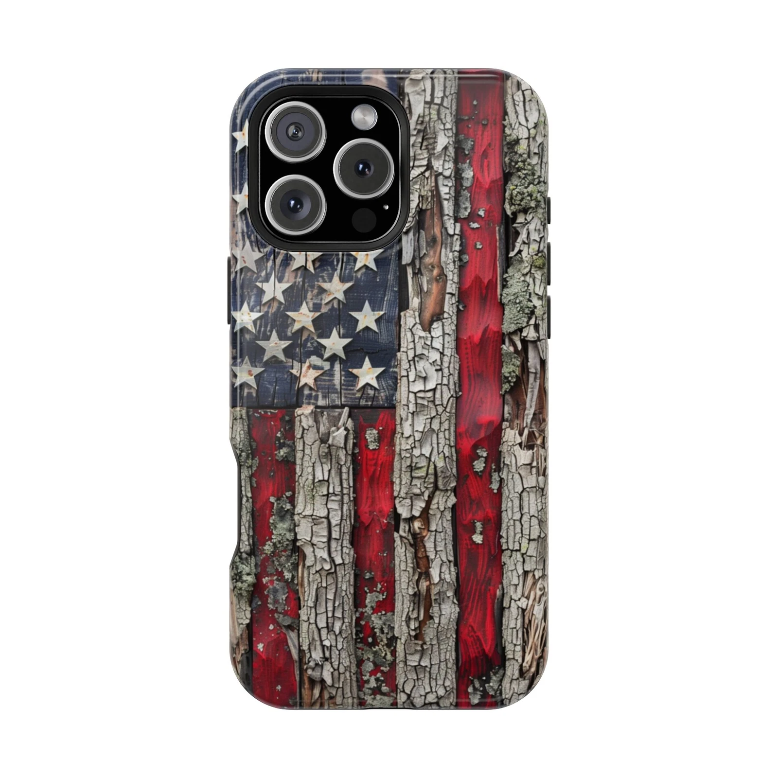 American Flag Wood Style Rustic Design Tough Polycarbonate Phone Case ...