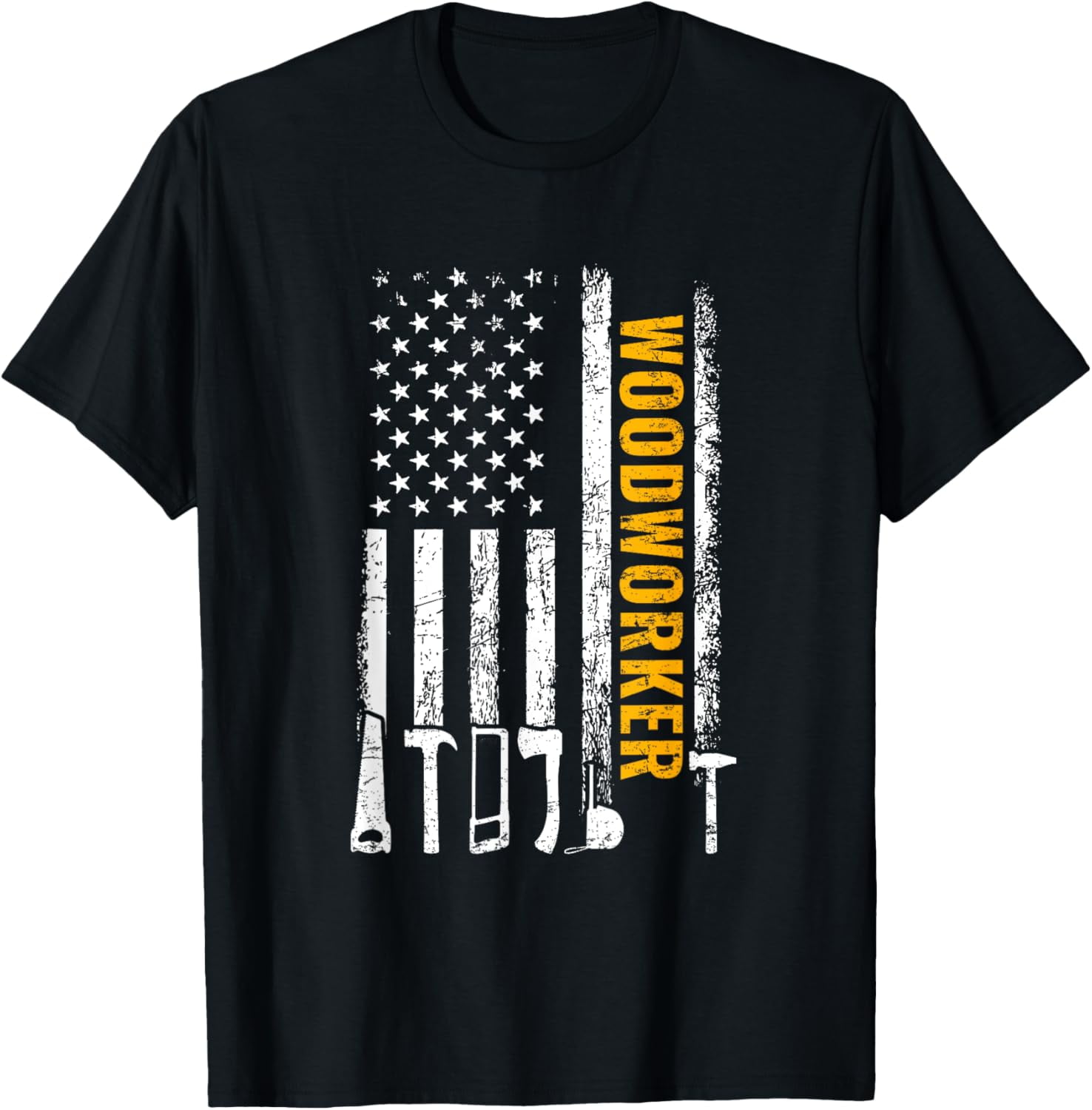 American Flag Woodworker carpenter funny woodworking T-Shirt - Walmart.com